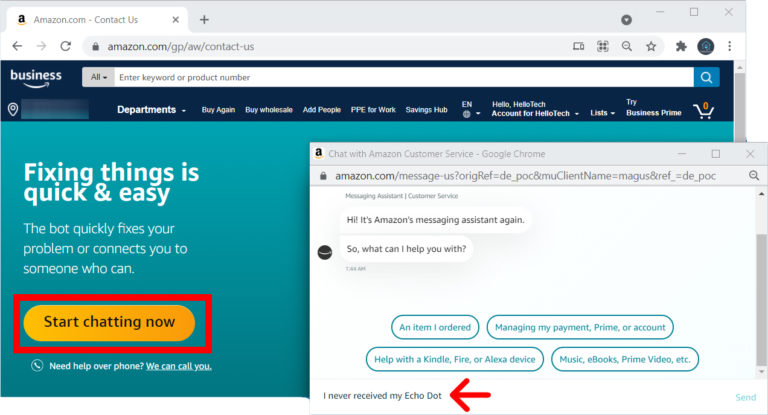 How to Contact Amazon Customer Service : HelloTech How